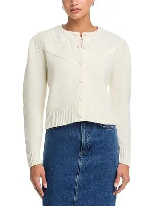Aqua Floral Embroidered Cardigan - White Multi