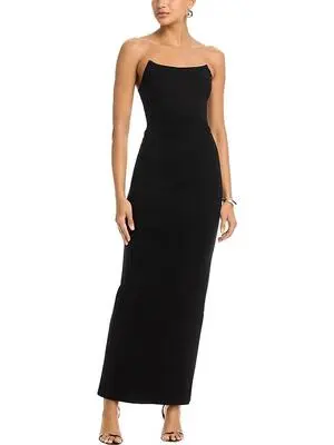 Aqua Strapless Maxi Dress - Black