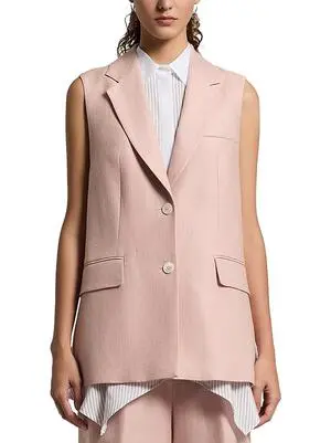 Peserico Single Breasted Blazer Vest - Peony Pink