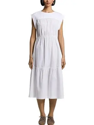 Peserico Tiered Midi Dress - Natural White