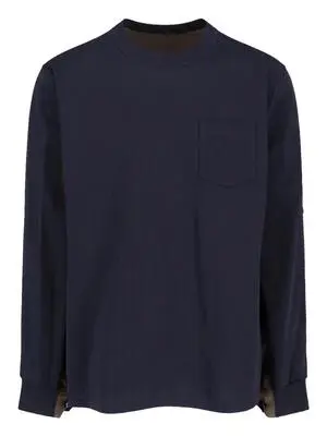 SACAI Two-Tone Cotton Sweater