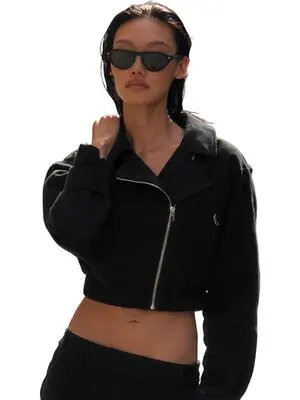 Alo Yoga Cropped Cosmopolitan Jacket - Black
