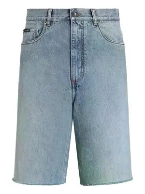 Dolce & Gabbana Logo Denim Shorts - Blue