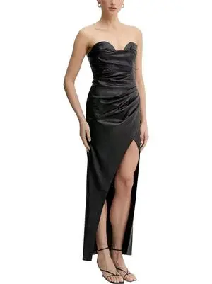 Bardot Vani Ruched Maxi Dress - Black