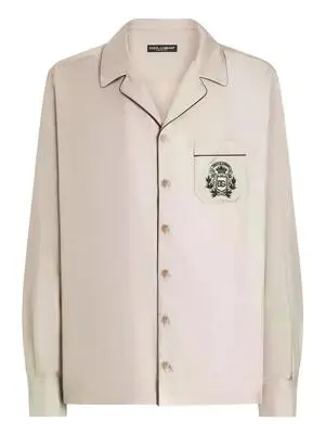 Dolce & Gabbana Logo-embroidered Pocket Shirt - Neutrals