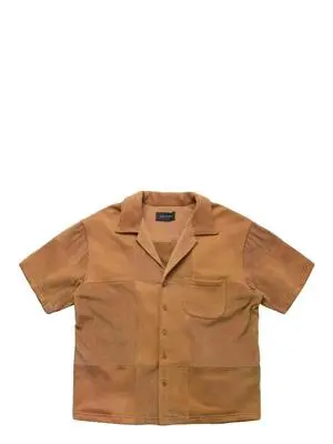 LES TIEN Patchwork Cuban Shirt - Brown