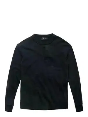 LES TIEN Long-sleeve Crew-neck Top - Black