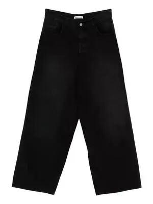 You Must Create Button-fastening Wide Leg Jeans - Black