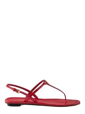 Prada Patent Leather Thong Sandals - Red