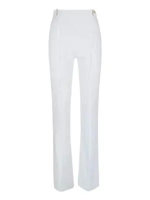 Elisabetta Franchi Boot-cut Trousers With Gold-tone Hardware - White