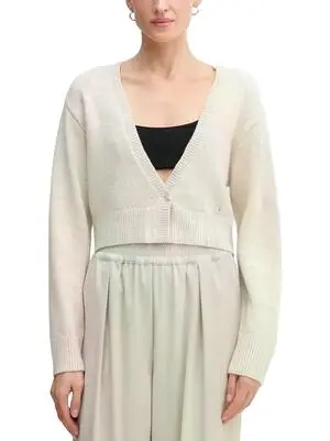 OUI V-neck Button Cardigan - Neutrals