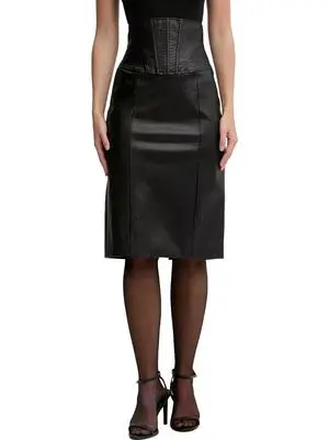 Bardot Panelled Pencil Midi Skirt - Black