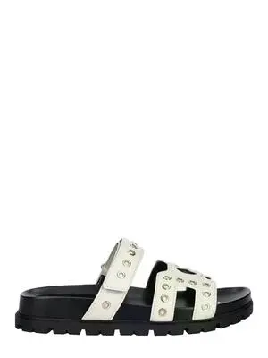 Guess Eyelet Detail Slides - White