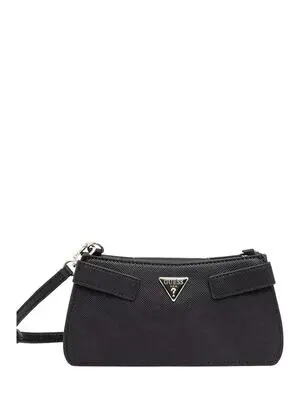Guess Mini Triangle-logo Crossbody Bag - Black