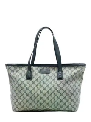 Gucci Gg Supreme Coated Canvas Tote Bag - Brown