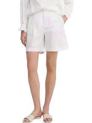 MARC AUREL Pleated Cuffed Shorts - White