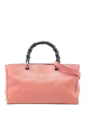 Gucci 2016-2026 Medium Calfskin Bamboo Shopper Satchel - Pink