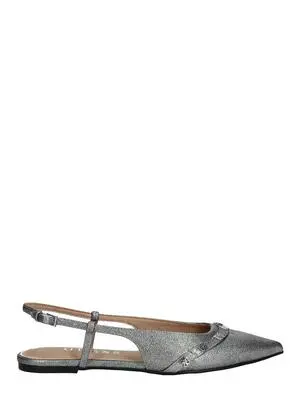 Guess Metallic-effect Slingback Ballet Flats - Silver