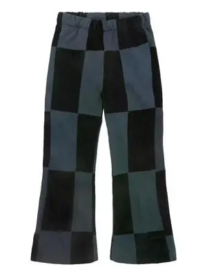 LES TIEN Patchwork-pattern Trousers - Black