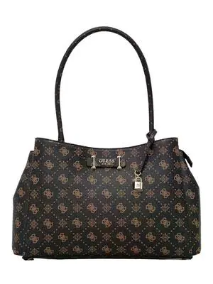 Guess Monogram Padlock Shoulder Bag - Brown