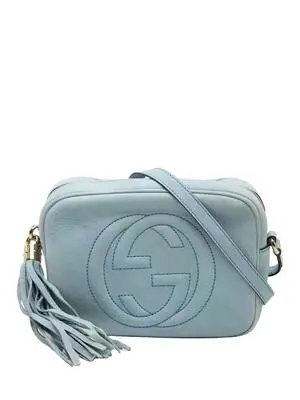 Gucci 2000-2015 Nubuck Soho Disco Crossbody Bag Blue