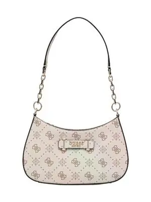 Guess Monogram Chain Shoulder Bag - Neutrals