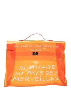 Hermès 1998 Vinyl Souvenir De L'exposition Kelly Handbag - Orange