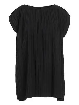 Alpha Studio Pleated Crepe Top Black