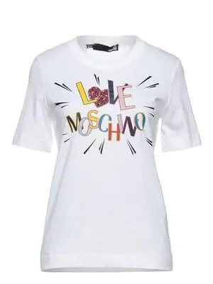 Moschino Cotton T-shirt With Brand Logo - White