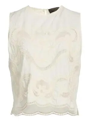 TWINSET Top With Broderie Anglaise - White