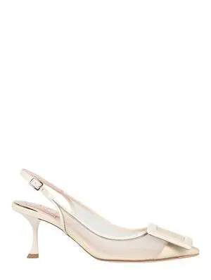 ROGER VIVIER Pumps In Textile Fibers And Leather - White