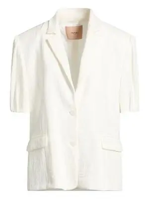 TWINSET Woven Single-breasted Blazer - White