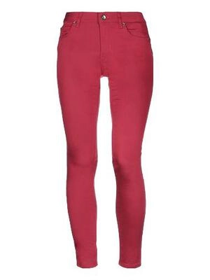 Liu Jo Skinny Jeans With Leather Trims Red