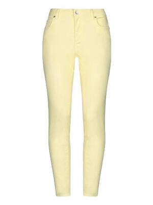 Liu Jo Skinny Jeans With Leather Trims Yellow