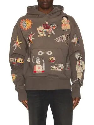SAMUEL ZELIG Collage Hoodie - Dark Taupe
