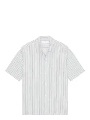 SAMSOE SAMSOE Saayo Shirt In Baby Blue - Skywriting Stripe