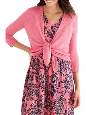 NIC+ZOE Slub Knit 4-way Cardigan - Raspberry