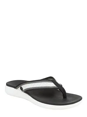 Vionic Indigo Woven Flip-Flops Black Multi