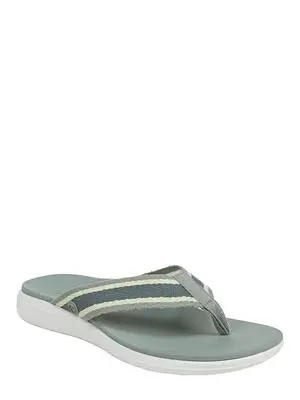 Vionic Indigo Woven Flip-Flops Iceberg Green Multi