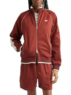 WALES BONNER Motion Piped Jersey Track Jacket - Rust/ivory