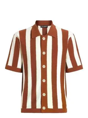 Dolce & Gabbana Striped Button Shirt - Brown