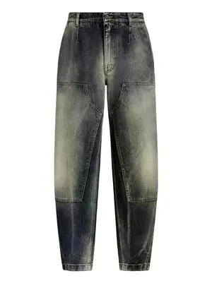 Dolce & Gabbana Panelled Jeans With Plaque - Blue