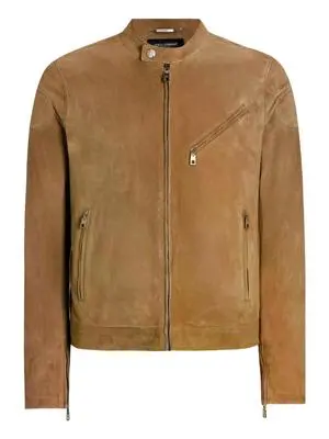 Dolce & Gabbana Zip Suede Jacket - Brown