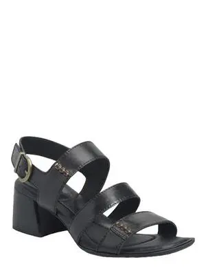 BØRN Secan Block Heel Sandal Black Leather