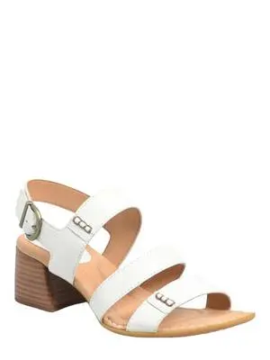 BØRN Secan Block Heel Sandal White Leather