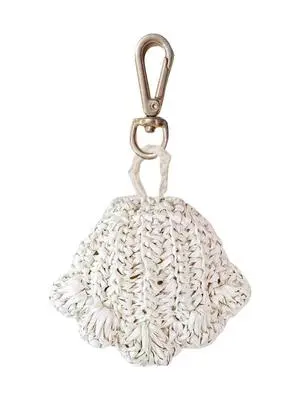 LIKHA Seashell Raffia Bag Charm - White