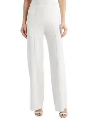 TAHARI ASL Wide Leg Sweater Pants - Ivory