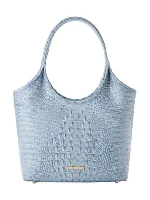 Brahmin Croc-embossed Leather Tote - Stonewash