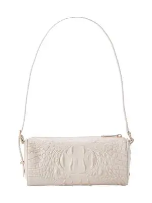 Brahmin Billie Croc Embossed Leather Barrel Bag - Ivory