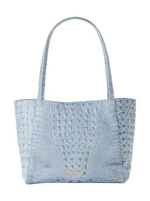 Brahmin Mona Croc Embossed Leather Tote - Stonewash